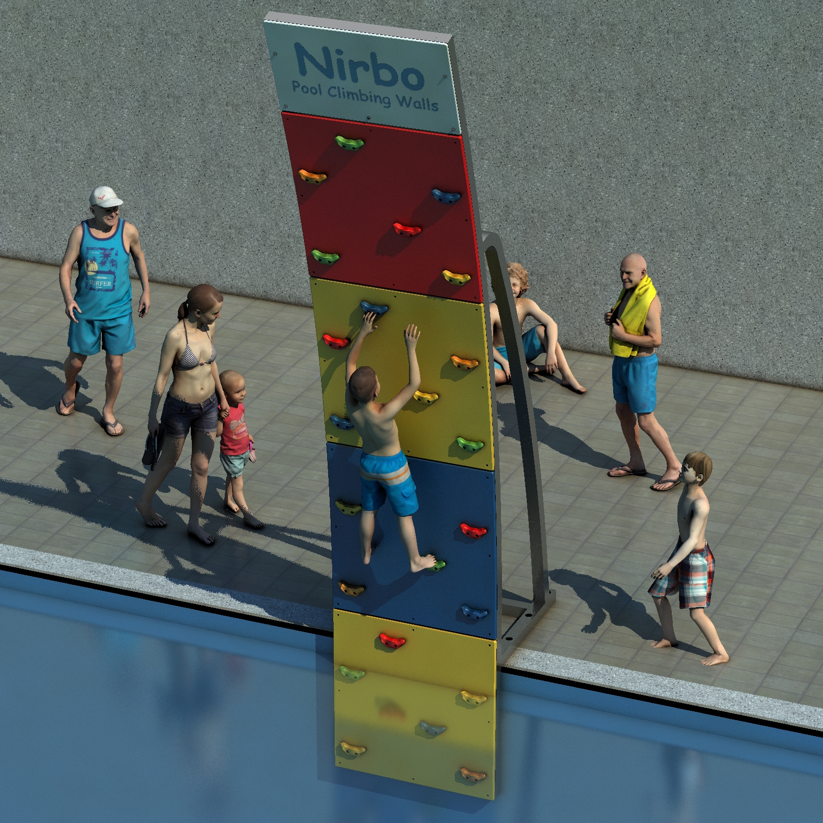 Curved Four Panels Single – Nirbo Pool Climbing Walls