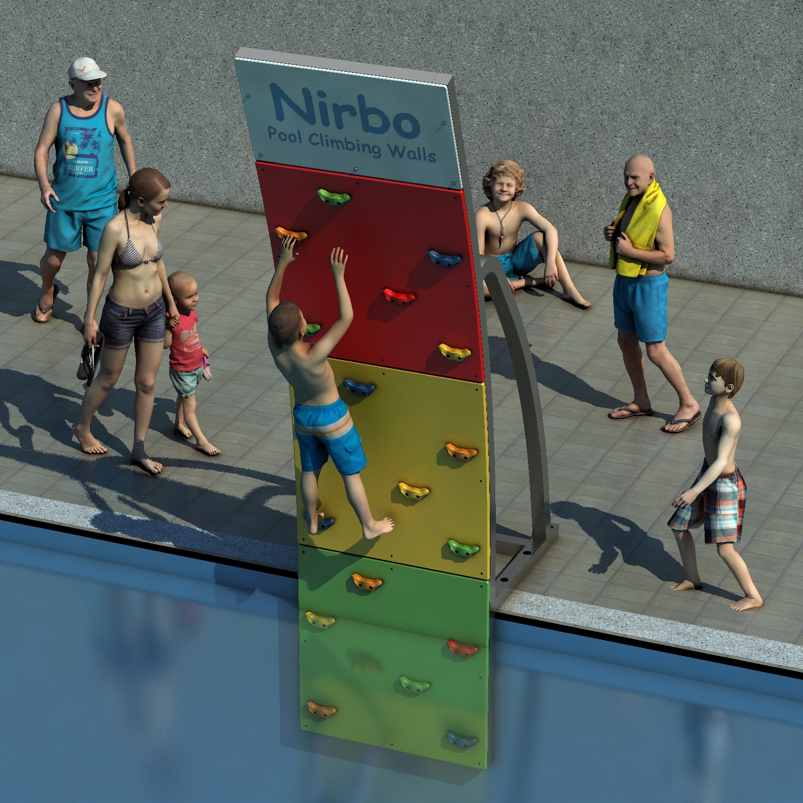 Curved Three Panels Single – Nirbo Pool Climbing Walls